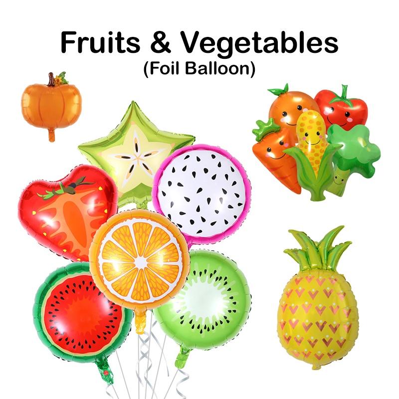Fruit & Vegetable Theme Foil Balloon Tropical Watermelon Pineapple ...
