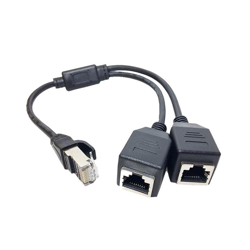 RJ45 Splitter Adapter 1 To 2 Dual LAN Ethernet Network Extension Cable ...