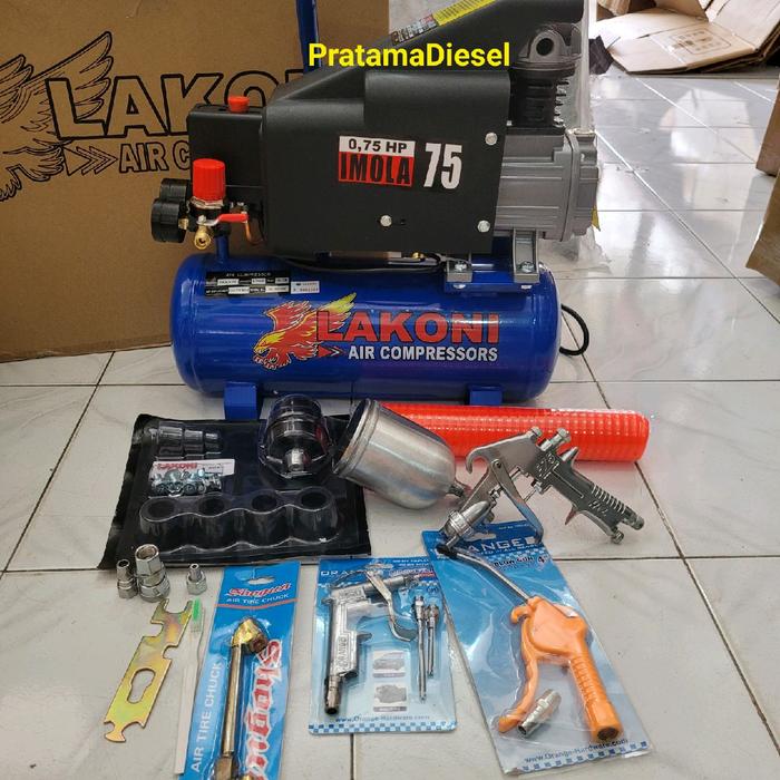 Jual Kompresor Lakoni Imola 75+Spraygun F75+Selang 6 Meter Coupler SF ...