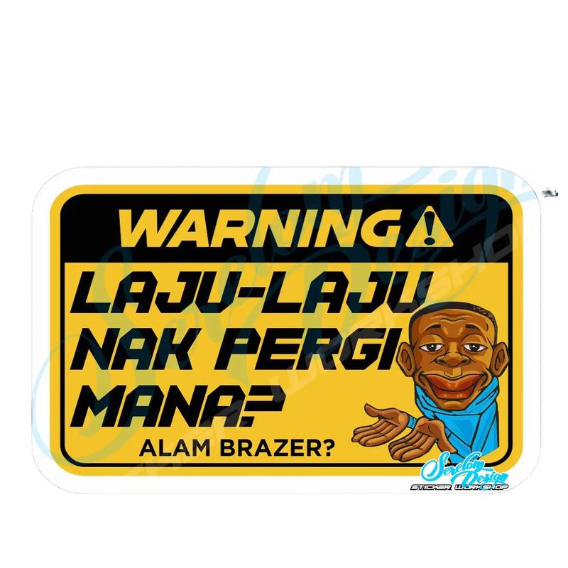Sticker Kereta Helmet Motor Laju-Laju Nak Pegi Mana? Accessories ...