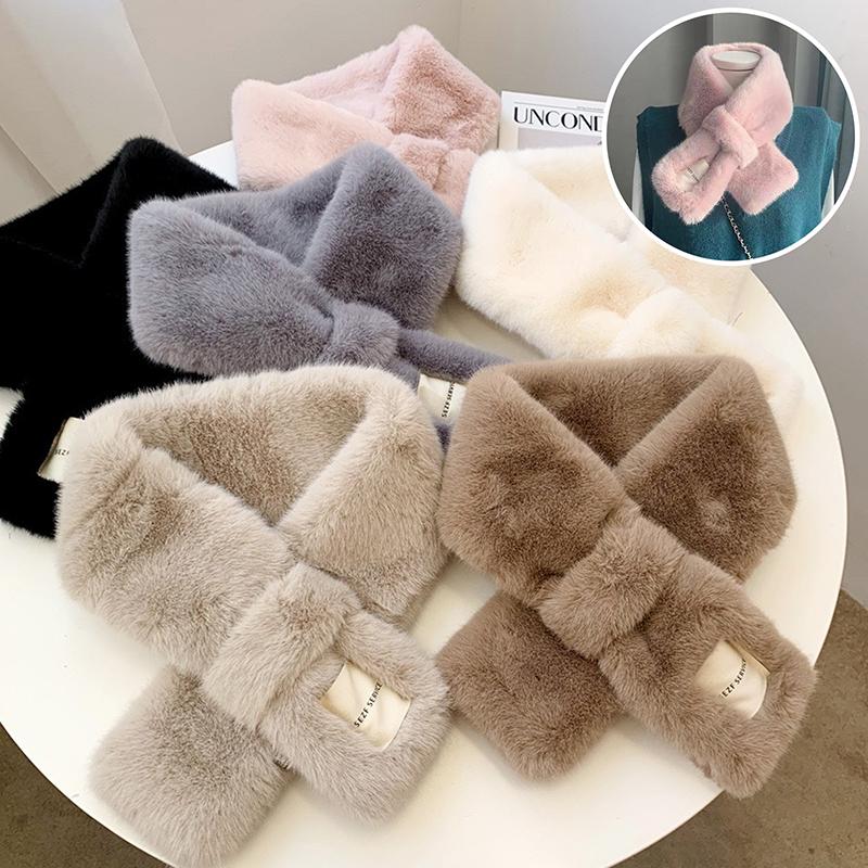 Fluffy Fur Collar Scarf Women Keep Warm Thickening Fur Sjaal - TikTok ...