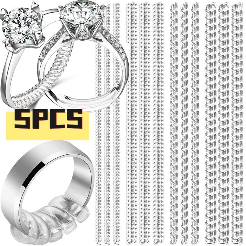 5Pcs Transparent Spiral Based Ring Tools Spring Coils Ring Size ...
