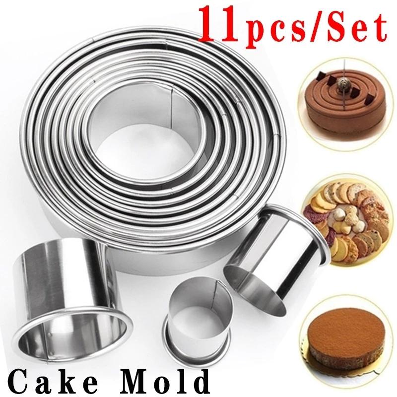 11pcs Round Cookie Biscuit Cutters Circle Pastry Cutters Baking Circle ...