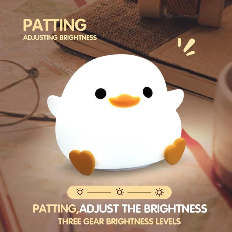 DoDo Duck Silicone LED Bedside Lamp Night Light Cute Duck Dimmable ...