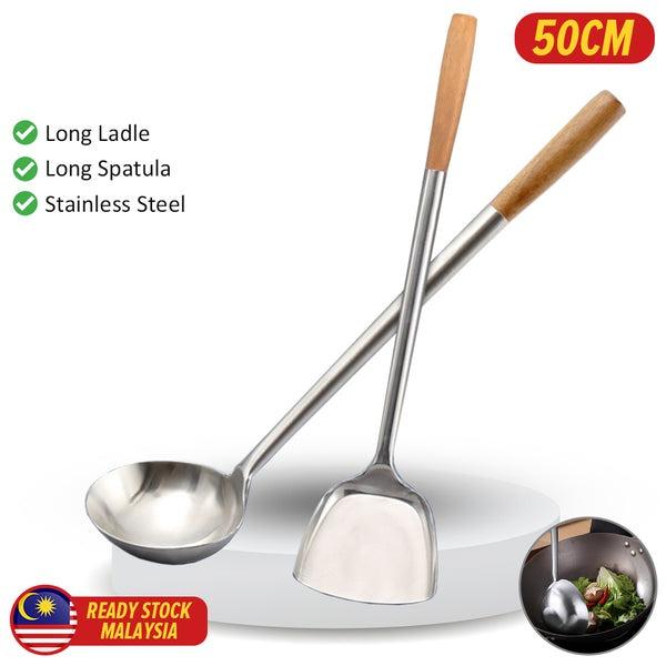 [ 50CM ] Long Stainless Steel Wok Spatula & Ladle / Senduk & - TikTok ...
