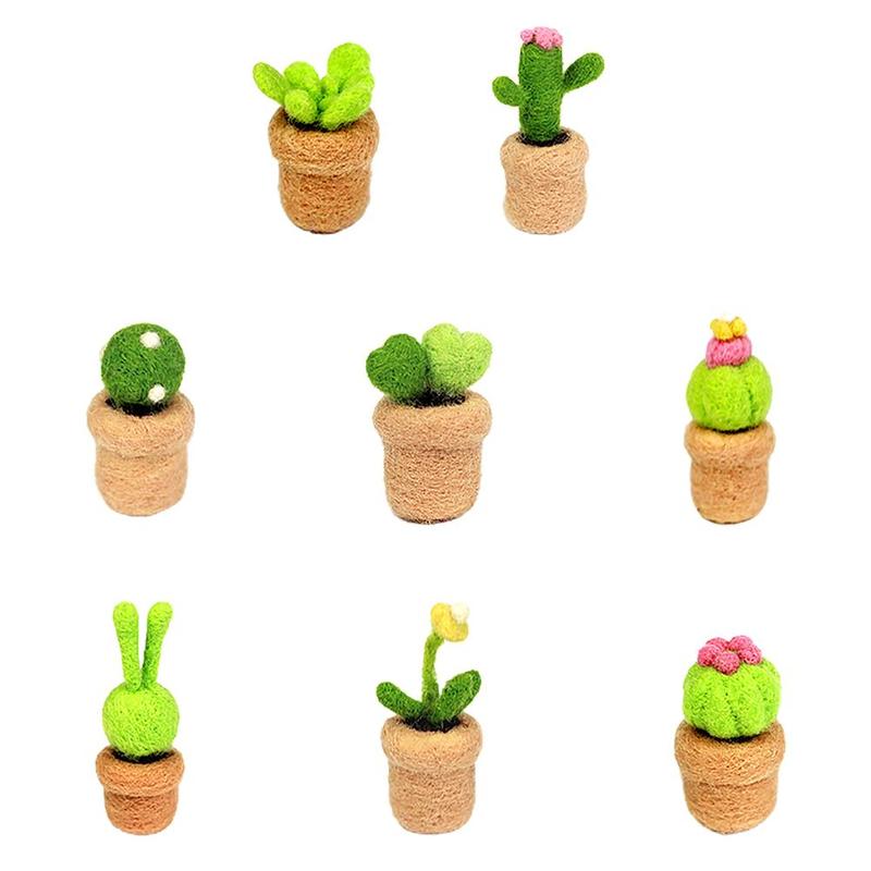 Cactus Wool Felt Material Bag Crafts Felting Toddler Supplies Succulent ...