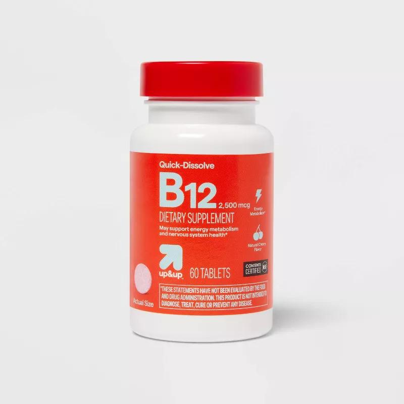 Vitamin B12 2500mcg Quick Dissolve Tablets - Cherry Flavor - up&up ...