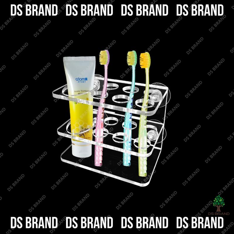 Acrylic 2 Layer Wall Mounted Toothbrush Holder Toothpaste Dispenser ...