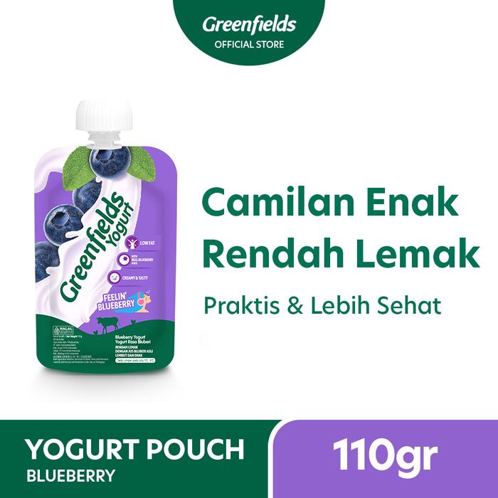 Promo Greenfields Yogurt Pouch Blueberry 110gr - Fresh Yogurt for Daily ...