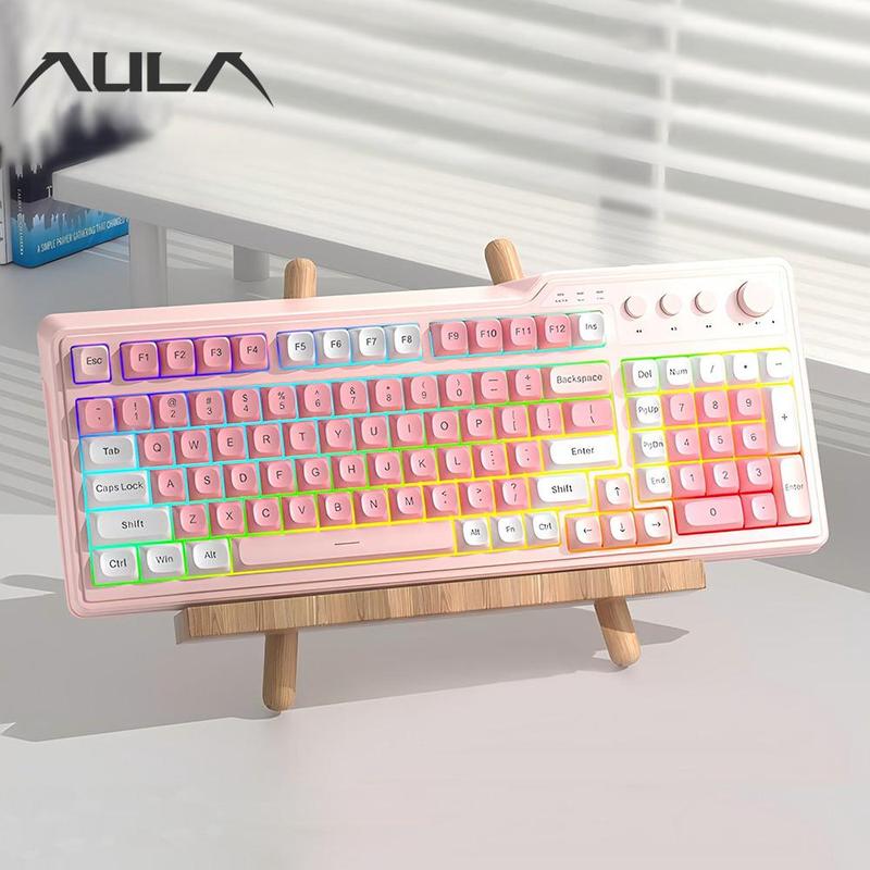 AULA F3099 Wireless Keyboard, Rechargeable Ergonomic Design Keyboard ...