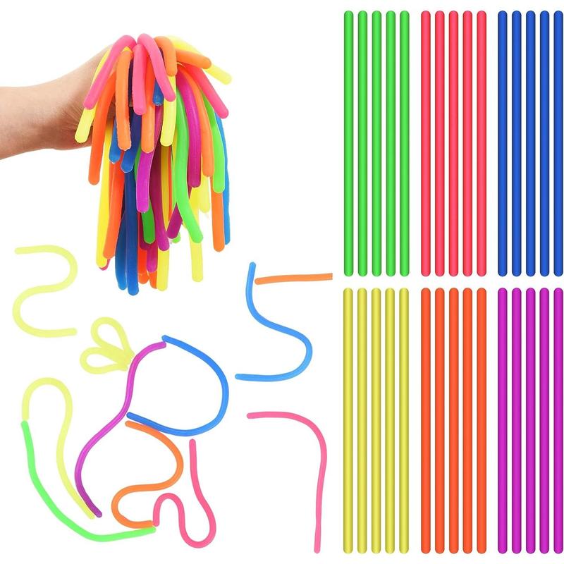 24 pcs Noodles Stretchy String Fidget Toys&Stress Relief Toy&Tactile ...
