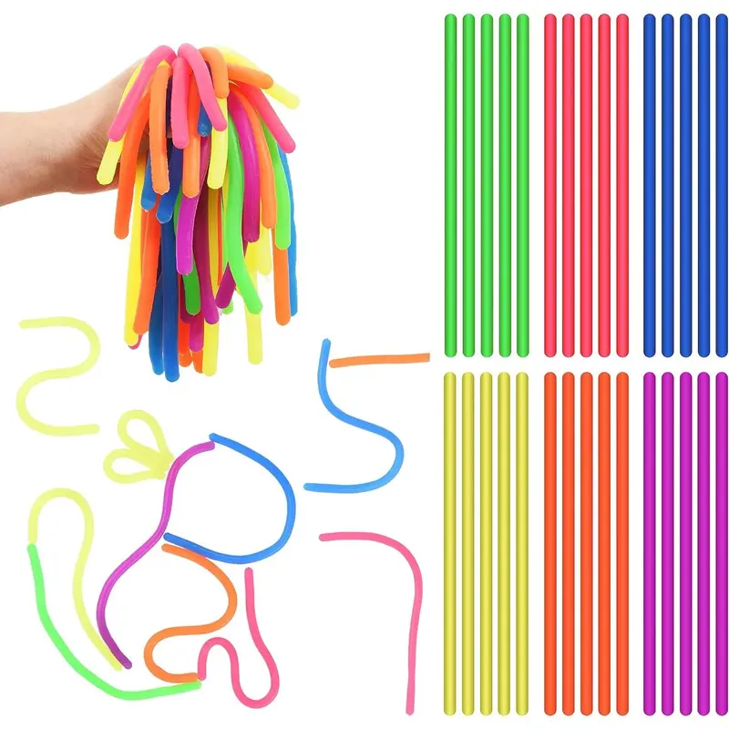 24 pcs Noodles Stretchy String Fidget Toys&Stress Relief Toy&Tactile ...