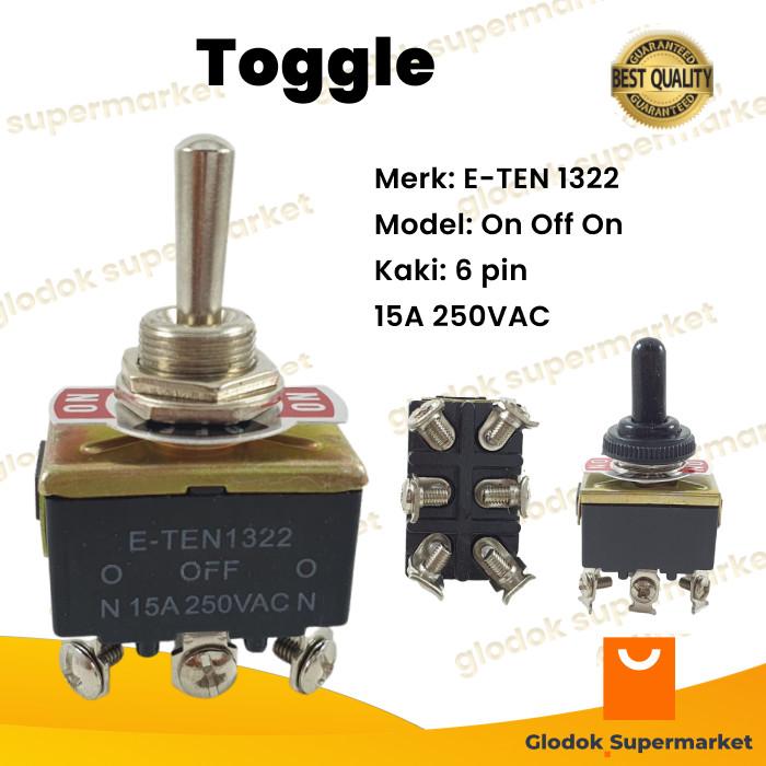 Toggle Saklar 6 Pin On Off On ETEN 1322 Switch Togle Kaki 6p - Shop ...