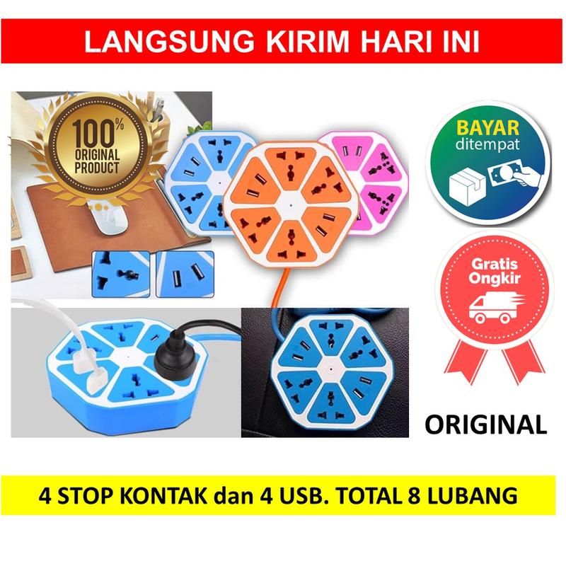 Kabel Olor SOKET 4 USB Mutifungsi Hexagon Colokan Colok Stop - Shop ...