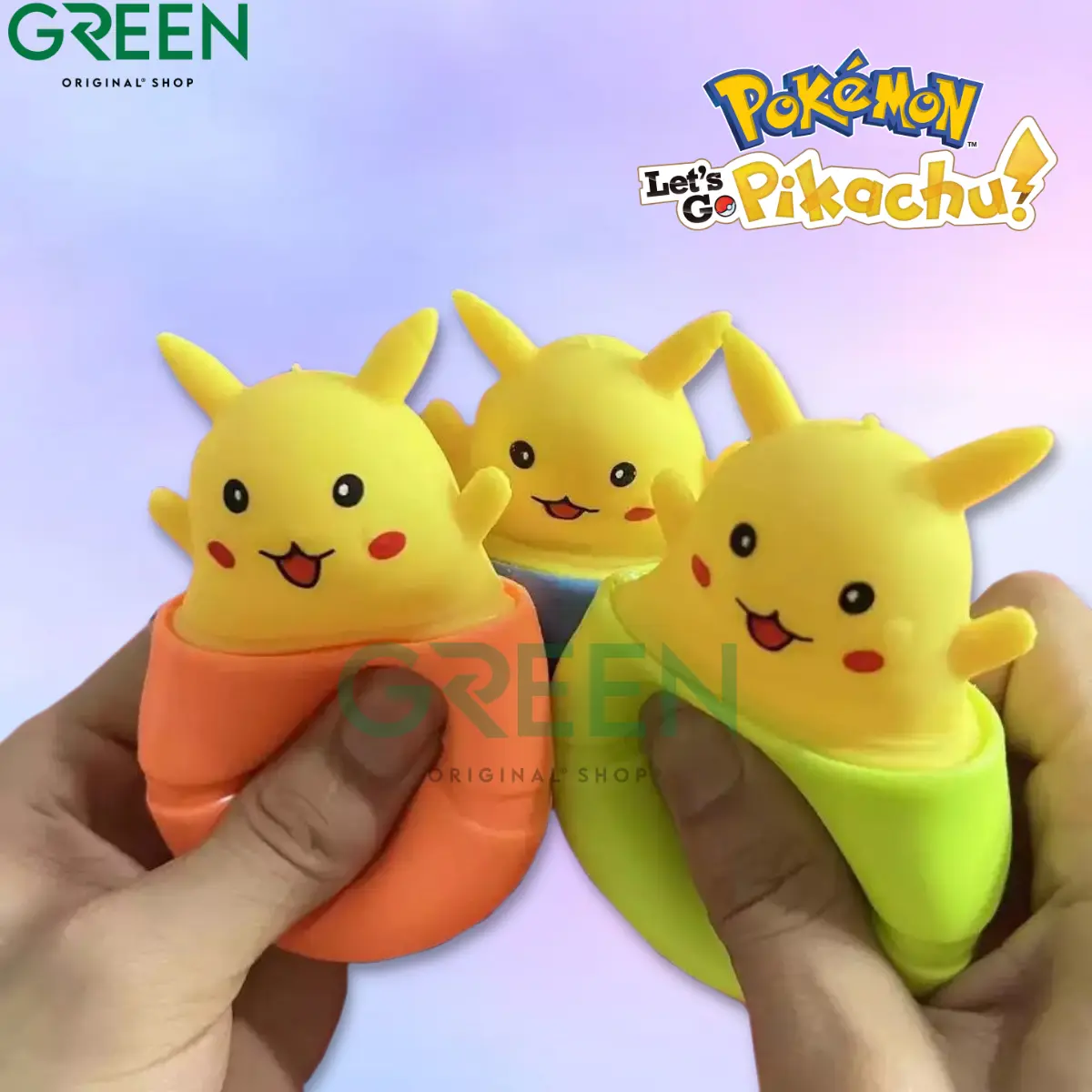GREEN - Mainan Squishy Anti Stress Pikachu Pop It Unik Mainan Viral ...