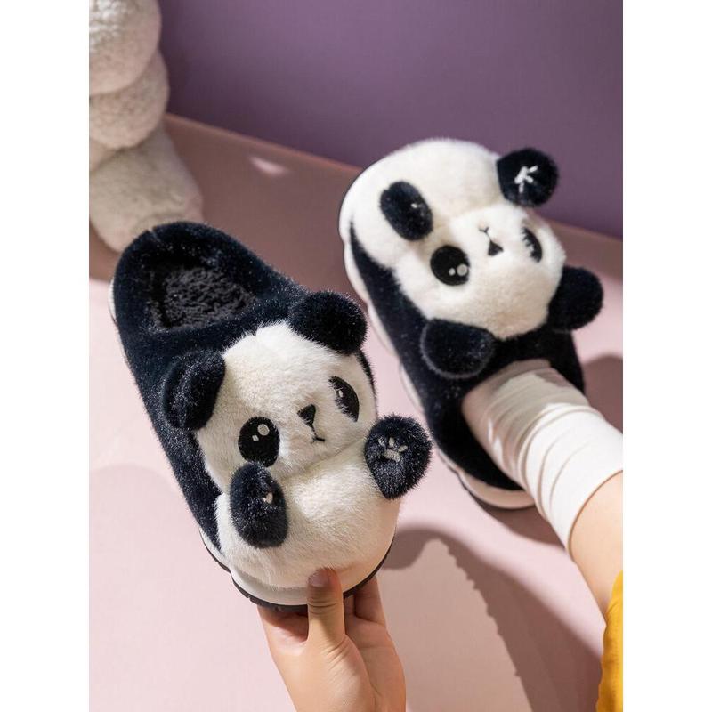 Cute Cartoon Panda Cotton Slippers Female Couple Men's Indoo - TikTok ...