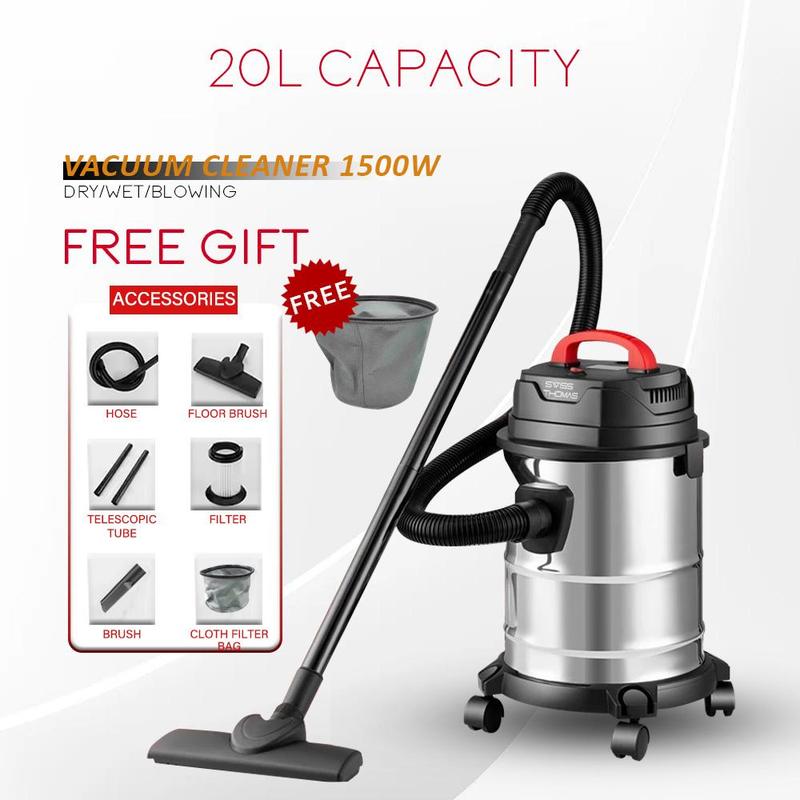 Swiss Thomas Vacuum Cleaner 20L Heavy Duty 3in1 Stainless Steel ...