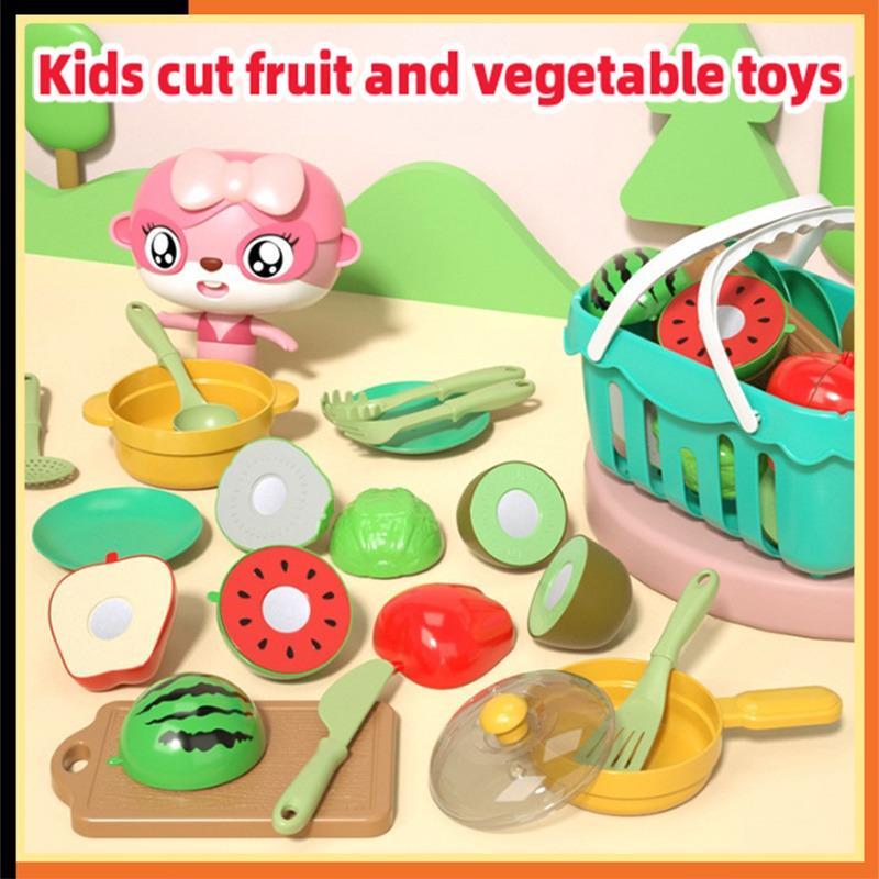 Mainan Memotong Buah-buahan, Set 17PCS, Mainan Memotong Sayur-sayuran ...