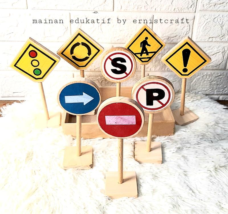 Mainan Edukatif_Rambu-Rambu Lalu Lintas box kayu pinus - Shop | Tokopedia