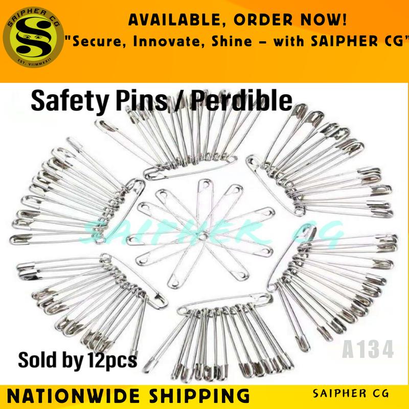 12pcs Silver Safety Pins Perdible Aspile, Cheapest Good Quality ...