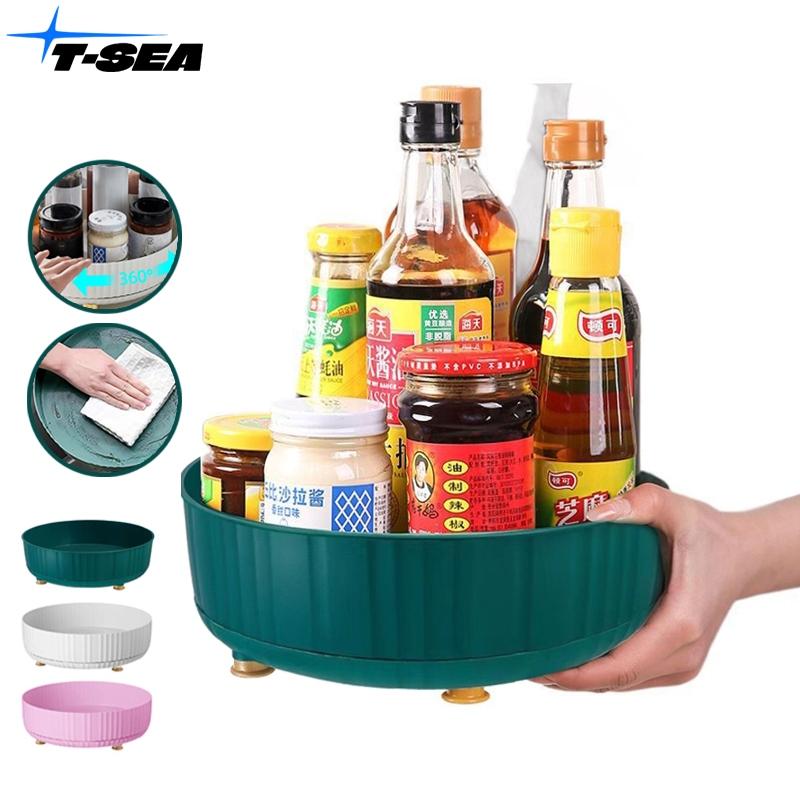 T-SEA Rak Putar Serbaguna 360 Derajat/Rak Buah/Bumbu Dapur/Rak Kosmetik ...