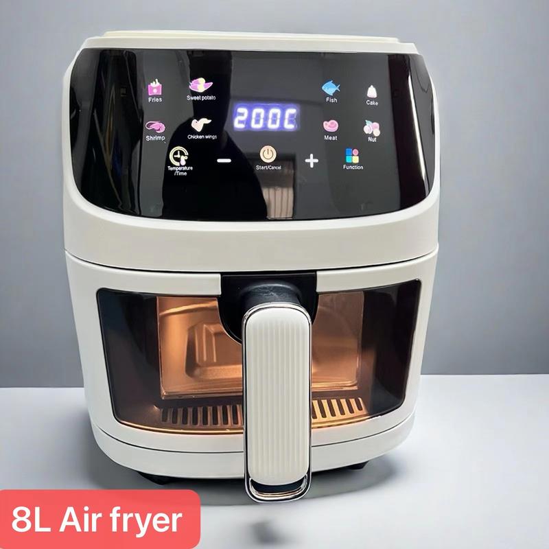 8L Air Fryer Large Capacity Smart Touch Oven Visual Multi-Function ...