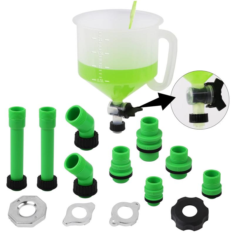 No-Spill Coolant Funnel Kit,Spill Proof Funnel Bleeder with Adapters ...