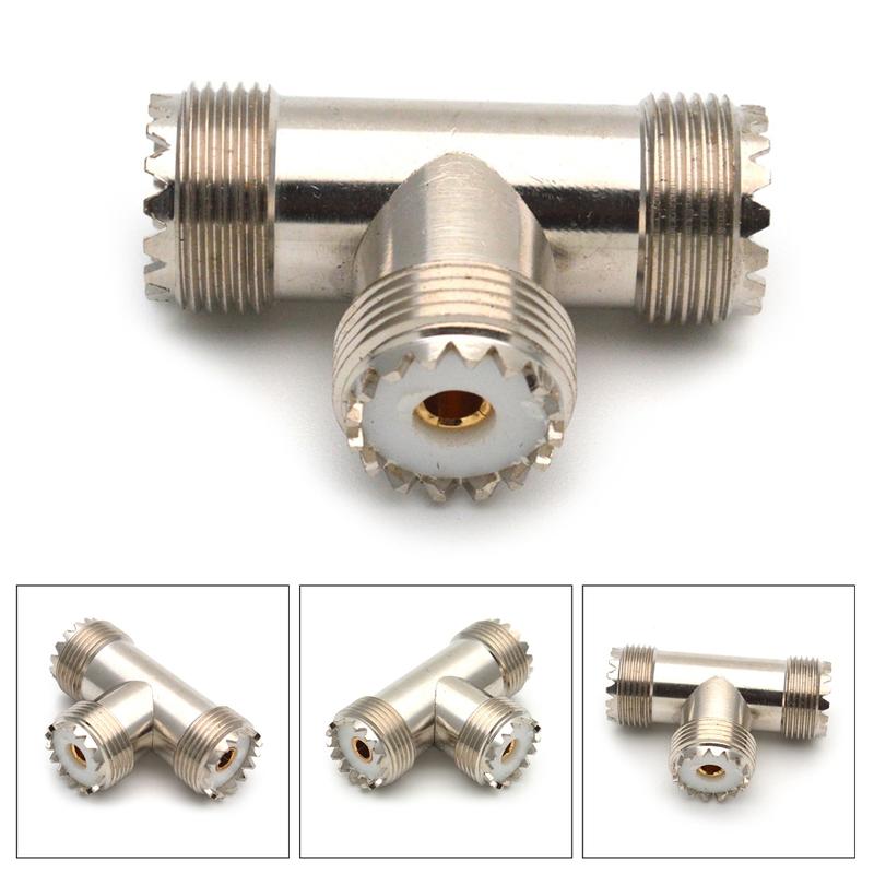 1PC SL16 UHF SO239 Female Triple Tee Type 3Way Splitter Connector ...