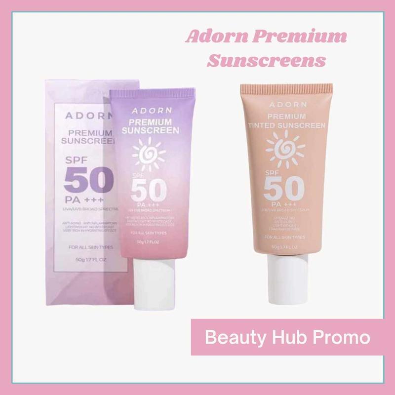 Adorn Premium Sunscreen SPF 50 Facial Comfort Skincare Skin Repair ...