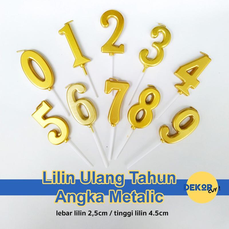 LILIN ULANG TAHUN ANGKA METALIK / Lilin ulang tahun gold / Lilin - Shop ...