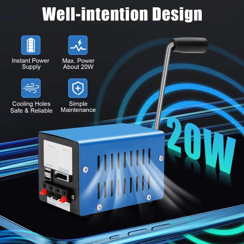 Manual Hand Crank Generator - Portable Emergency Power For Outdoor ...