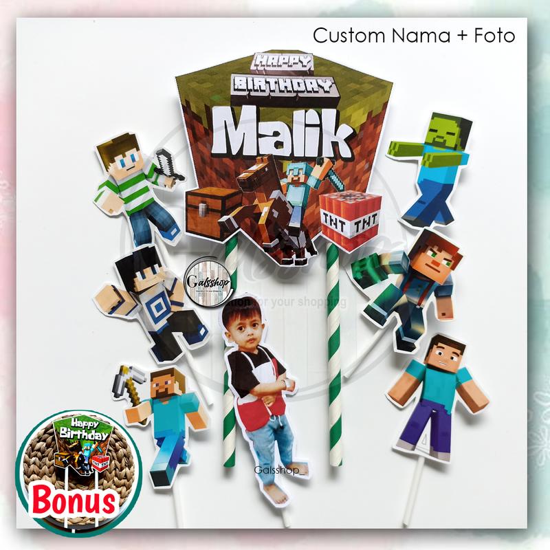 Topper cake karakter Lego 1 set Hiasan Tusukan kue Tart Ulang Tahun ...