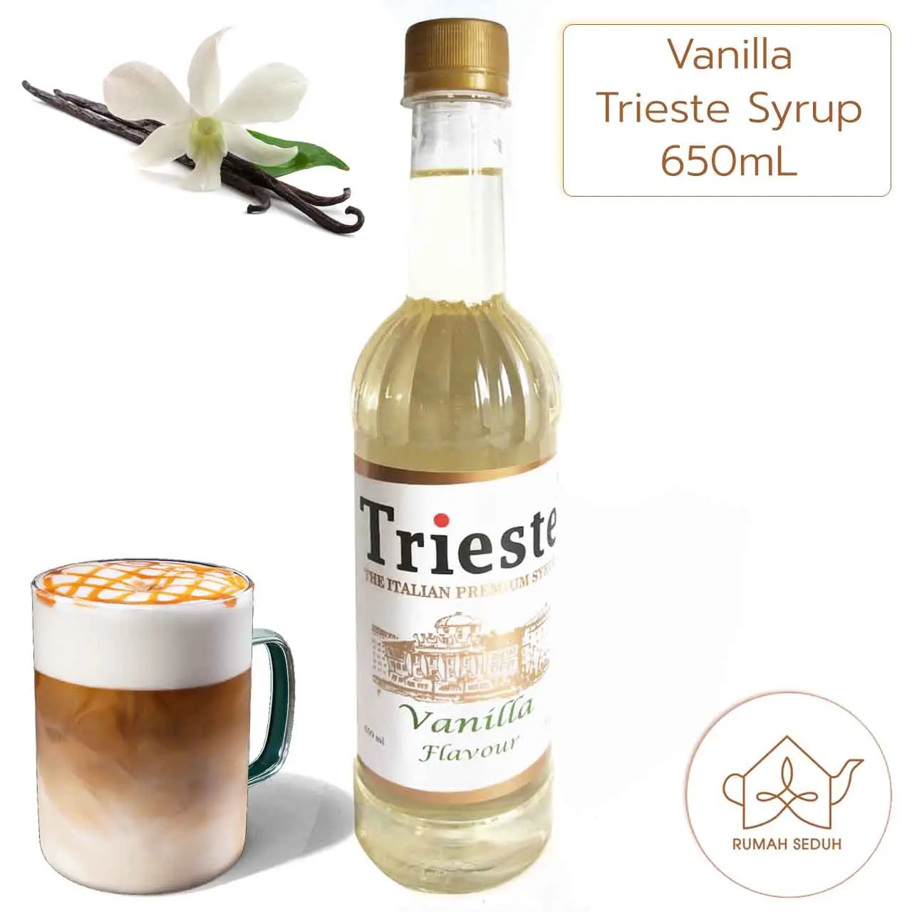 Trieste Vanilla Syrup 650mL - Sirup Rasa Vanila - Sirop Vanili Almond ...