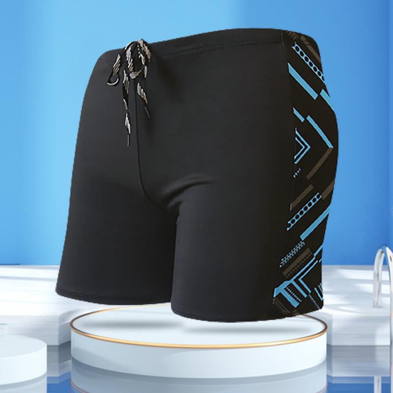 Nraoenut Men Swimming Trunks Streamlined Design Anti-shrink Geometric ...