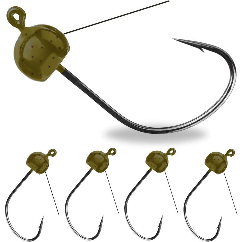 Tungsten Wacky Jig Heads - 5-Pack for Bass Fishing Jigs, Weedless ...