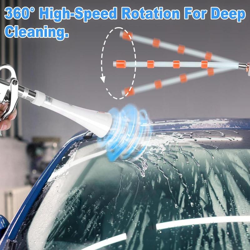 Peoincin Car Interior Cleaning Tool 360-degree Rotary Hose Cleaner ...