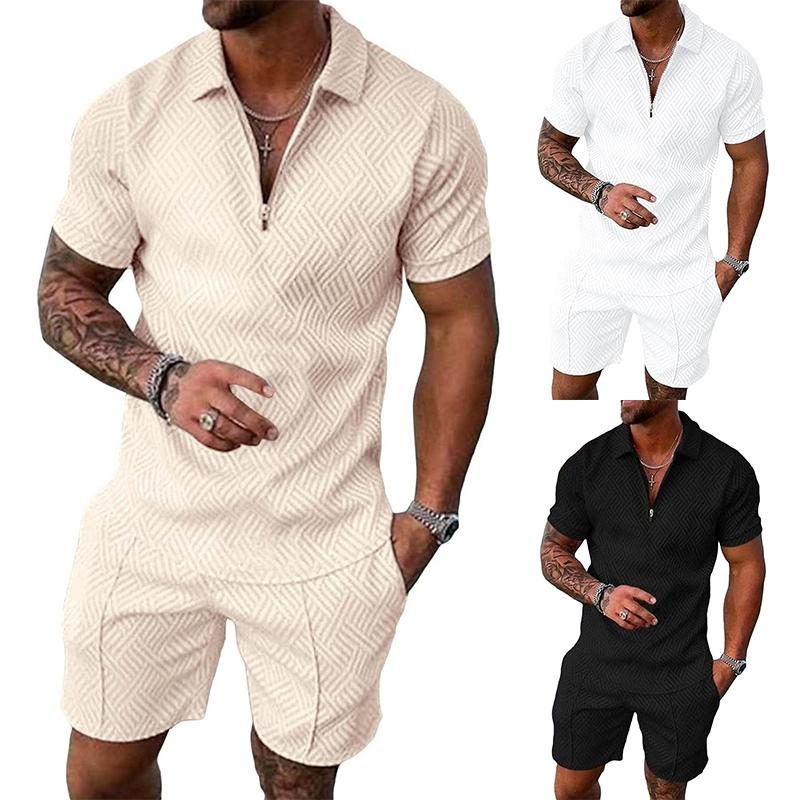 Runcati summer outfits 2025 Mens Polo Shirt and Shorts Sets - TikTok Shop