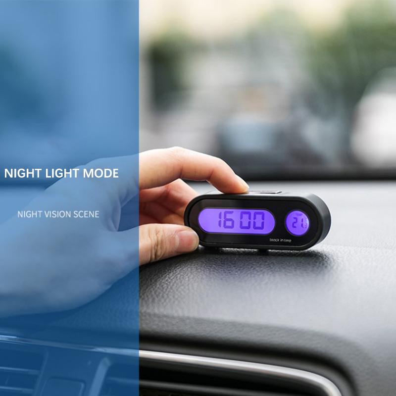 Jam Kereta Elektronik, Saiz Mini, Bercahaya, dengan Termometer ...