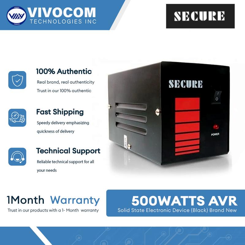 Secure 500WATTS AVR (Black) Brand New - TikTok Shop Philippines