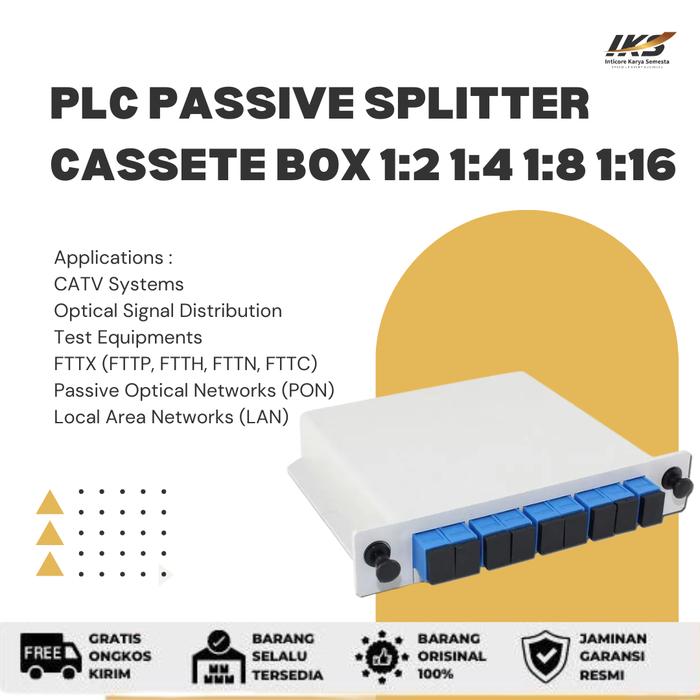 Jual Passive Splitter PLC BOX CASSETE FO Fiber Optik - 1:16 SC UPC ...