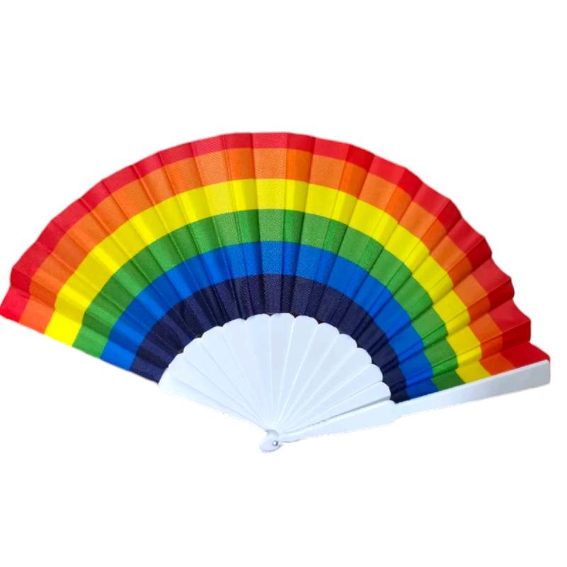 Rainbow Fan Plastic Handle Pamaypay LGBT FAN COLORED Fan Foldable ...