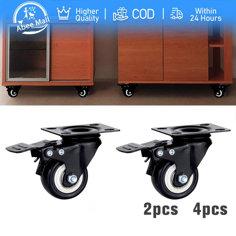 4Pcs Caster Wheels With Lock Heavy Duty 360° Swivel Caster Push ...