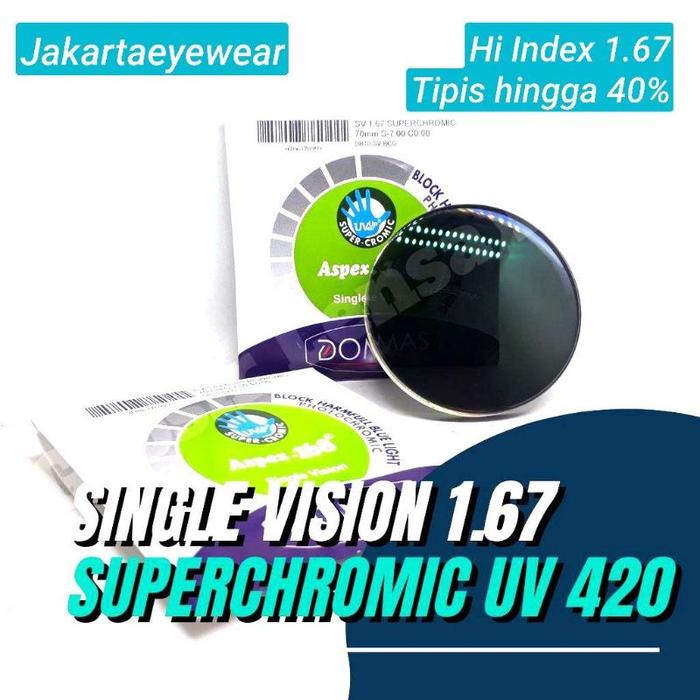 Jual Lensa Domas SV Bluechromic Hi Index 1.67 Superchromic 1.67 Uv420 ...