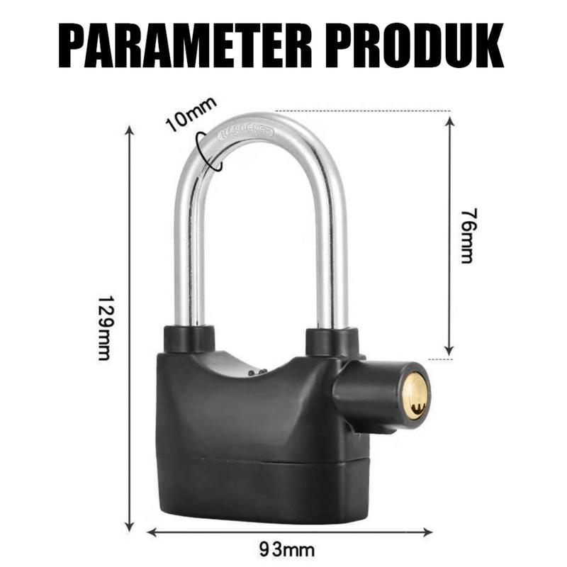 Gembok alarm anti maling keamanan tinggi dengan silinder kunci kuningan ...