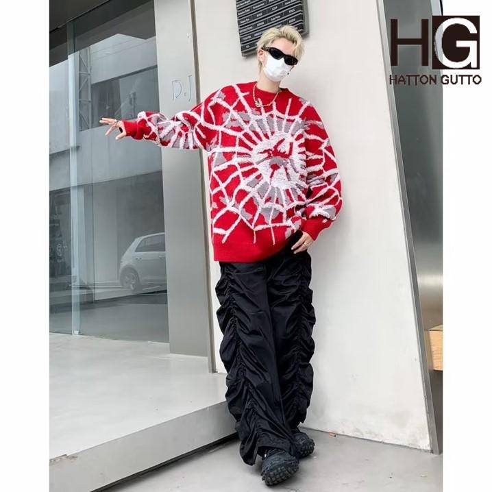【Hatton Gutto1】M-3XL COD American Street Spider Jacquard Sweater ...