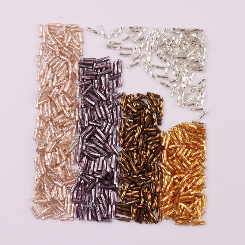 Manik Tiub Kaca, Diisi Perak, Saiz 2 x 6mm, Bahan Membuat Barang ...