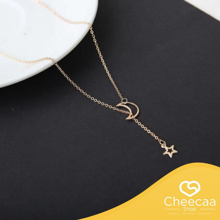 (ACC25)Kalung Model Bulan Bintang Korean Style Accesories Aksesoris ...