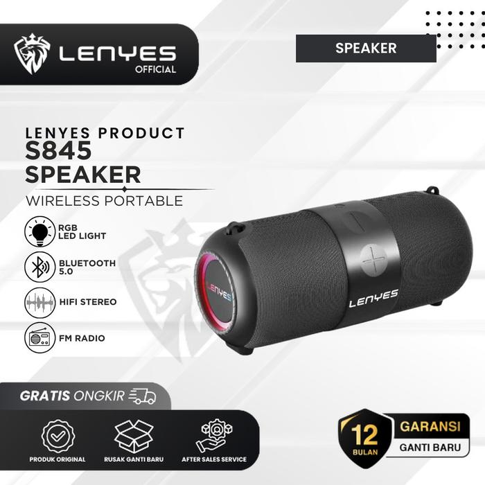 Promo Lenyes S845 Speaker Bluetooth Portable Wireless RGB ColorFull ...