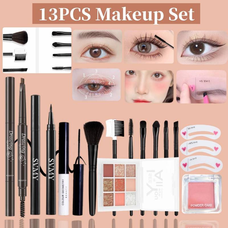 1 Set Complete Makeup Cosmetic Kit 9 Color Eye Shadow Palett - TikTok ...