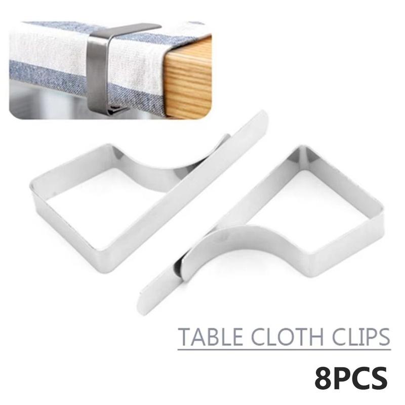 8Pcs High Quality Elasticity Tablecloth Clip Anti-Slip Stainless Steel ...